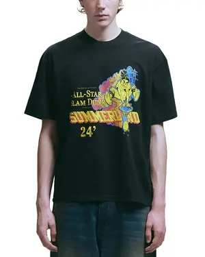 NAHMIAS Hoops Cartoon Boxy Tee - Aged Black