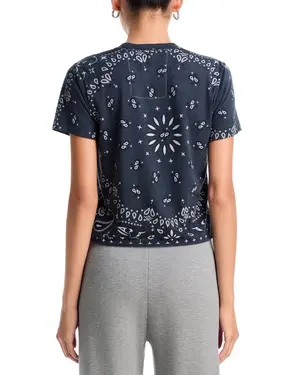 Aviator Nation Bandana Crewneck Boyfriend Tee - Charcoal
