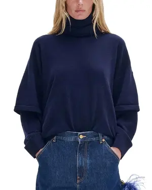 DARKPARK Troy Merino Wool & Cashmere Double Sleeve Tee - Blue