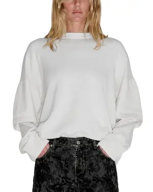 DARKPARK Troy Merino Wool & Cashmere Double Sleeve Tee - White