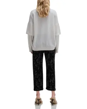 DARKPARK Troy Merino Wool & Cashmere Double Sleeve Tee - White