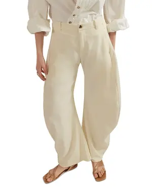 Free People Spotlight Barrel Pants - Ivory Combo