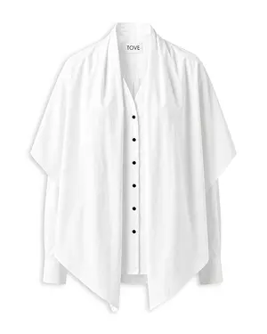 Tove Nia Cotton Poplin Tie Shirt - White