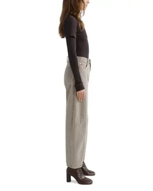 AGOLDE Luna Pieced High Rise Curved Tapered Jeans - Cedar