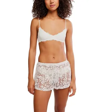 Free People Early Sunsets Lace Shorts - Ivory