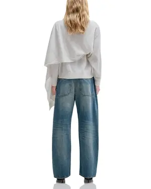 DARKPARK Addison Wool Cashmere Knit Scarf Top - White