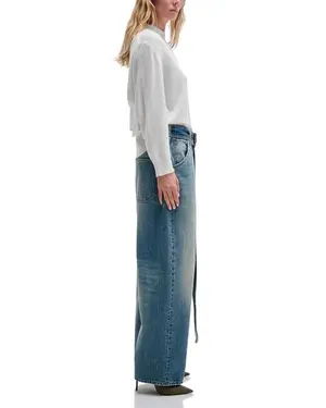 DARKPARK Addison Wool Cashmere Knit Scarf Top - White