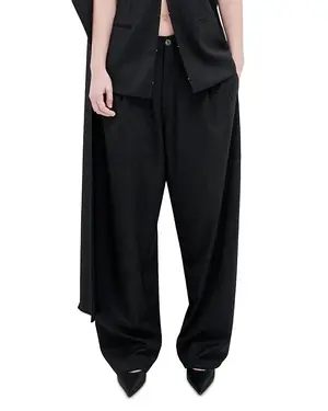 DARKPARK Phebe Wide Leg Wool Pants - Black