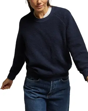 PERFECTWHITETEE Ziggy Reverse Fleece Shrunken Sweatshirt - Navy