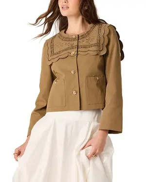 Astr The Label Cleo Bib Detail Jacket - Nutmeg