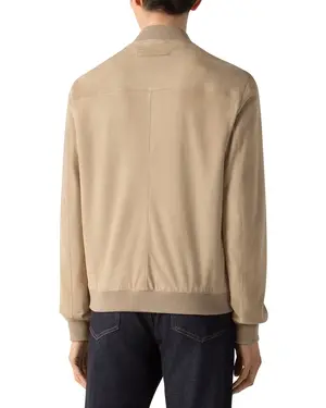 Zegna Suede Leather Bomber Jacket