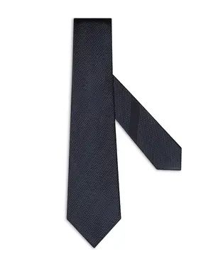 Zegna Jacquard Micro Dot Silk Classic Tie - Navy Blue