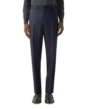 Zegna Trofeo Slim Fit Wool Trousers - Navy Blue