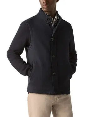 Zegna Microfiber Motorin Button Vest - Navy Blue