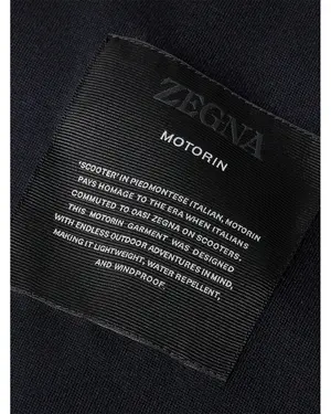 Zegna Microfiber Motorin Blouson Jacket - Navy Blue