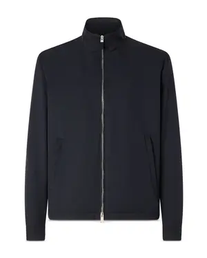 Zegna Microfiber Motorin Blouson Jacket - Navy Blue
