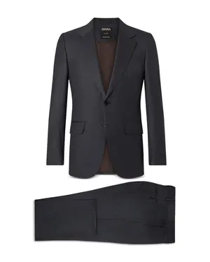 Zegna Trofeo Regular Fit Wool Suit - Dark Grey
