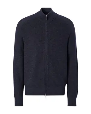 Zegna Cashseta Cashmere Blend Full Zip Cardigan Sweater