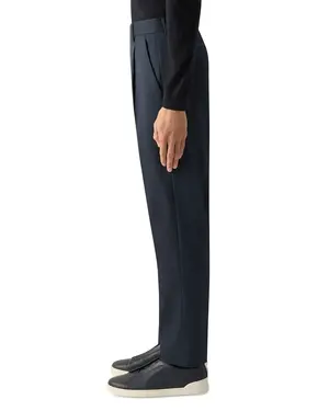 Zegna Cotton & Wool Pleated Trousers