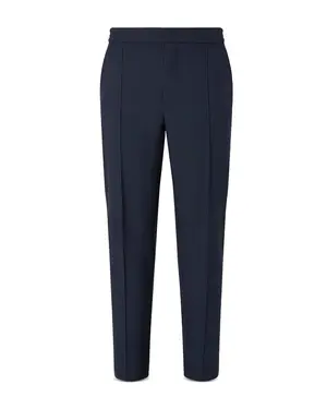 Zegna Regular Fit Pleated Wool Pants - Navy Blue