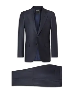 Zegna Trofeo Regular Fit Wool Suit - Dark Blue