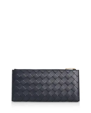 Bottega Veneta Andiamo Intrecciato Leather Wallet - Midnight/muse Brass