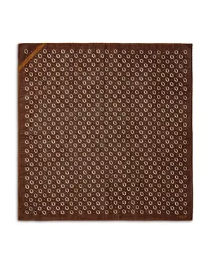 Zegna Fw26 Drop 1 Macro Geometric Print Wool Foulard Dark Brown