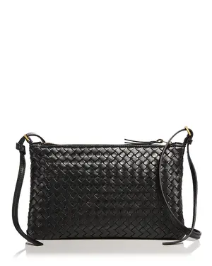 Bottega Veneta Gemellini Piccolo Pouch Intrecciato Leather Shoulder Bag - Black/brass/vibrato