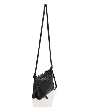 Bottega Veneta Gemellini Piccolo Pouch Intrecciato Leather Shoulder Bag - Black/brass/vibrato