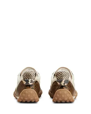 TOD'S Sportiva Snake-embossed Leather & Nylon Sneakers