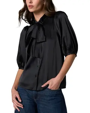LIVERPOOL Tie Neck Puff Sleeve Blouse