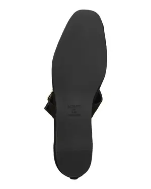 Schutz Vick Calf Hair Buckle Flats - Black Suede