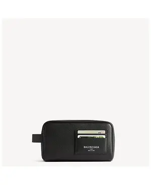 Balenciaga Credit Toiletry Pouch - Black