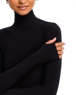Norma Kamali Long Sleeve Turtleneck Mini Dress