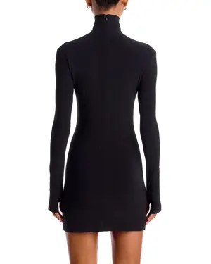 Norma Kamali Long Sleeve Turtleneck Mini Dress