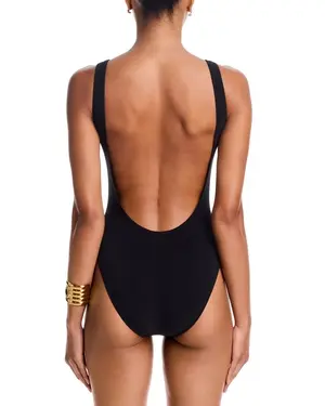 Norma Kamali Super Low Back Scoop Neck One Piece Swimsuit
