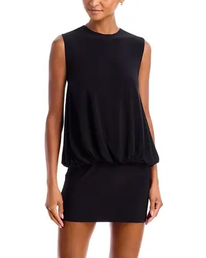 Norma Kamali Sleeveless Babydoll Mini Dress