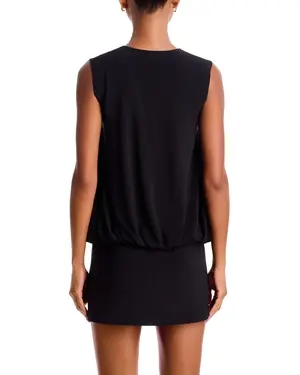 Norma Kamali Sleeveless Babydoll Mini Dress