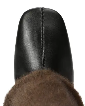 Stella McCartney Faux Fur Trimmed Ankle Boots