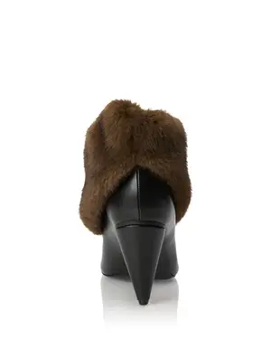 Stella McCartney Faux Fur Trimmed Ankle Boots