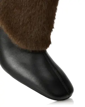 Stella McCartney Faux Fur Trimmed Ankle Boots