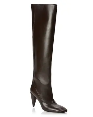 Stella McCartney Cone Heel Knee High Boots - Chocolate Brown