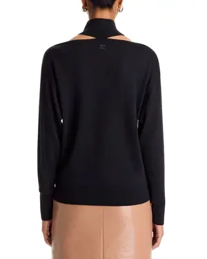 COURREGES Merino Wool Cut Out Turtleneck Sweater