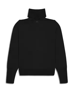COURREGES Merino Wool Cut Out Turtleneck Sweater