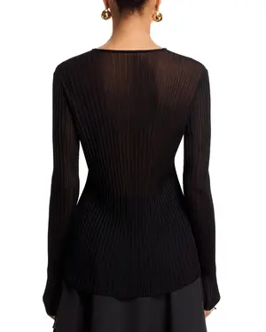 Co Mixed Long Sleeve Knit Shirt