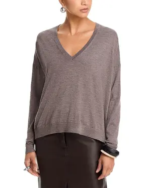 Co V Neck Cashmere Sweater - Hazelnut