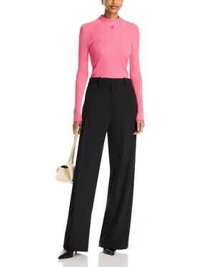 COURREGES Ribbed High Neck Sweater