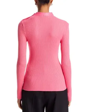 COURREGES Ribbed High Neck Sweater