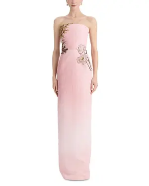 Oscar De La Renta Strapless Beaded Gown
