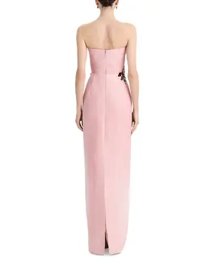 Oscar De La Renta Strapless Beaded Gown